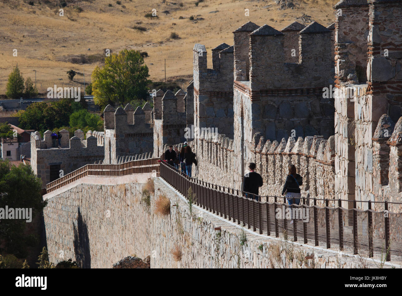 Spain, Castilla y Leon Region, Avila Province, Avila, walkway on Las ...