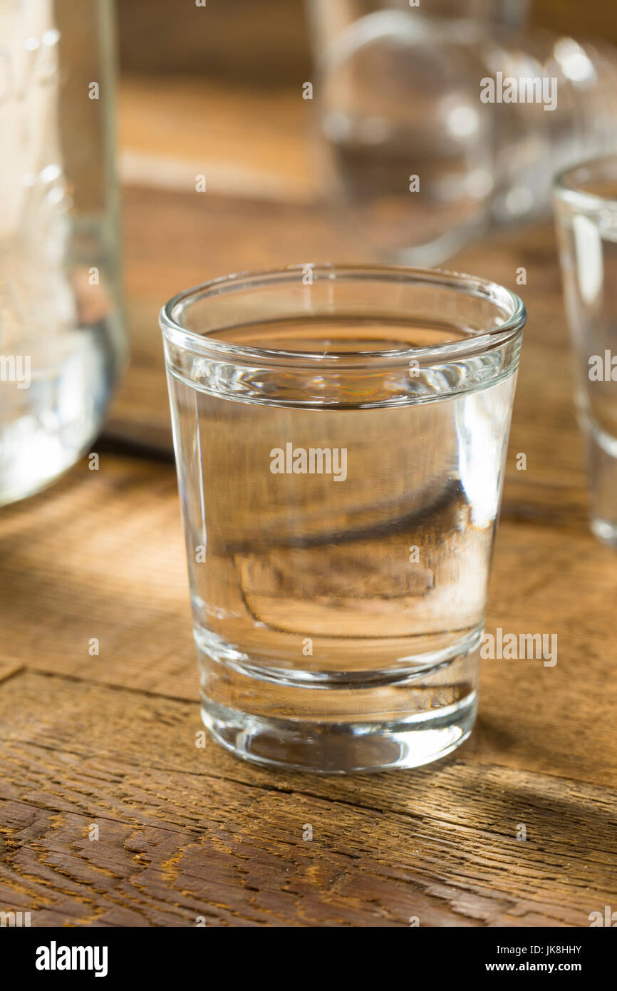 Boozy Alcoholic American Moonshine Shots Ready to Drink Stock Photo - Alamy
