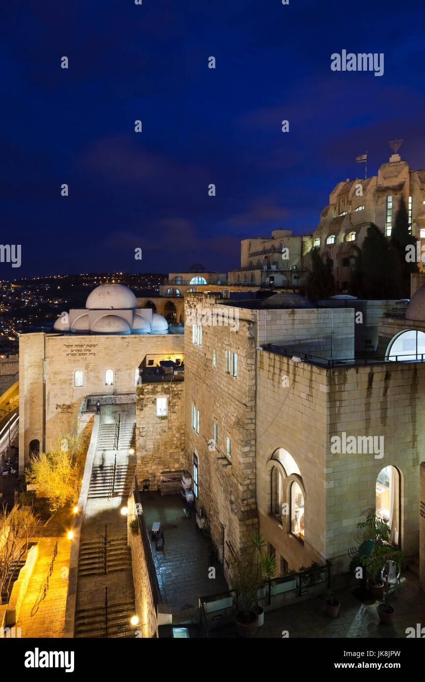 Israel, Jerusalem, Old City, Jewish Quarter, buildings across from the ...