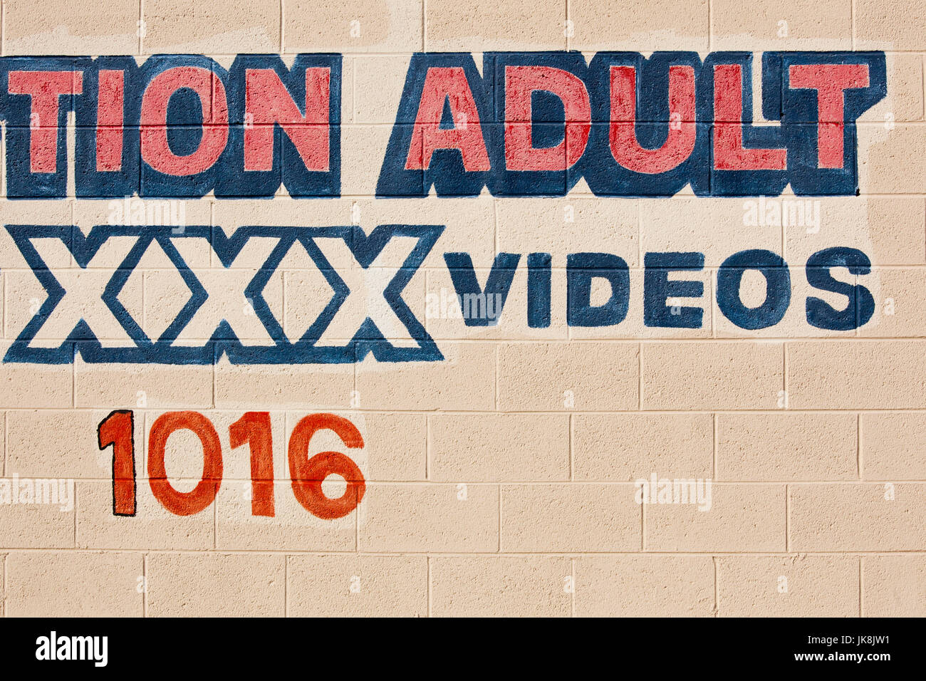 USA, Nevada, Las Vegas, Downtown, sign for Adult Video Store Stock ...