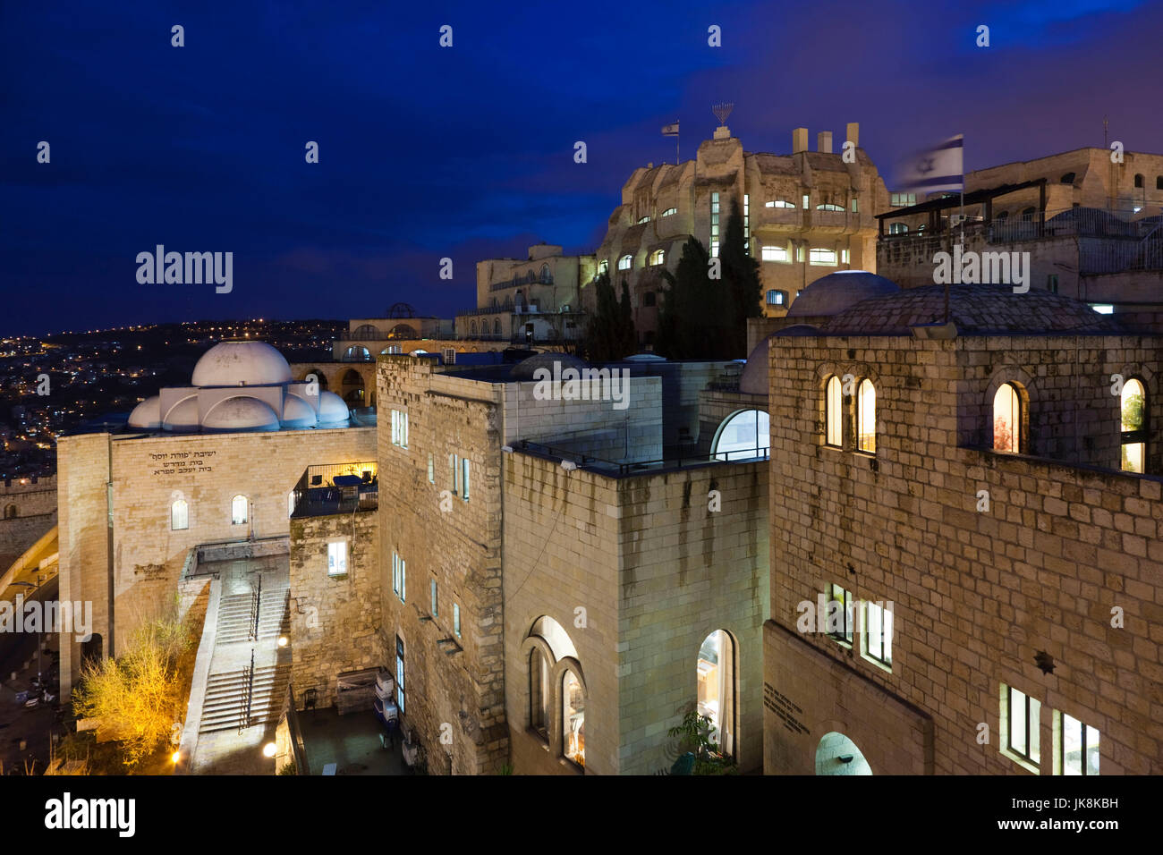 Israel, Jerusalem, Old City, Jewish Quarter, buildings across from the ...