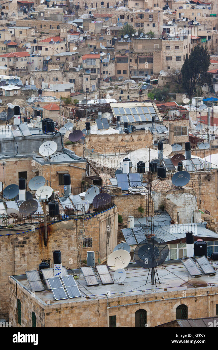 Israel, Jerusalem, Old City, Christian Quarter, Elevated view from the ...