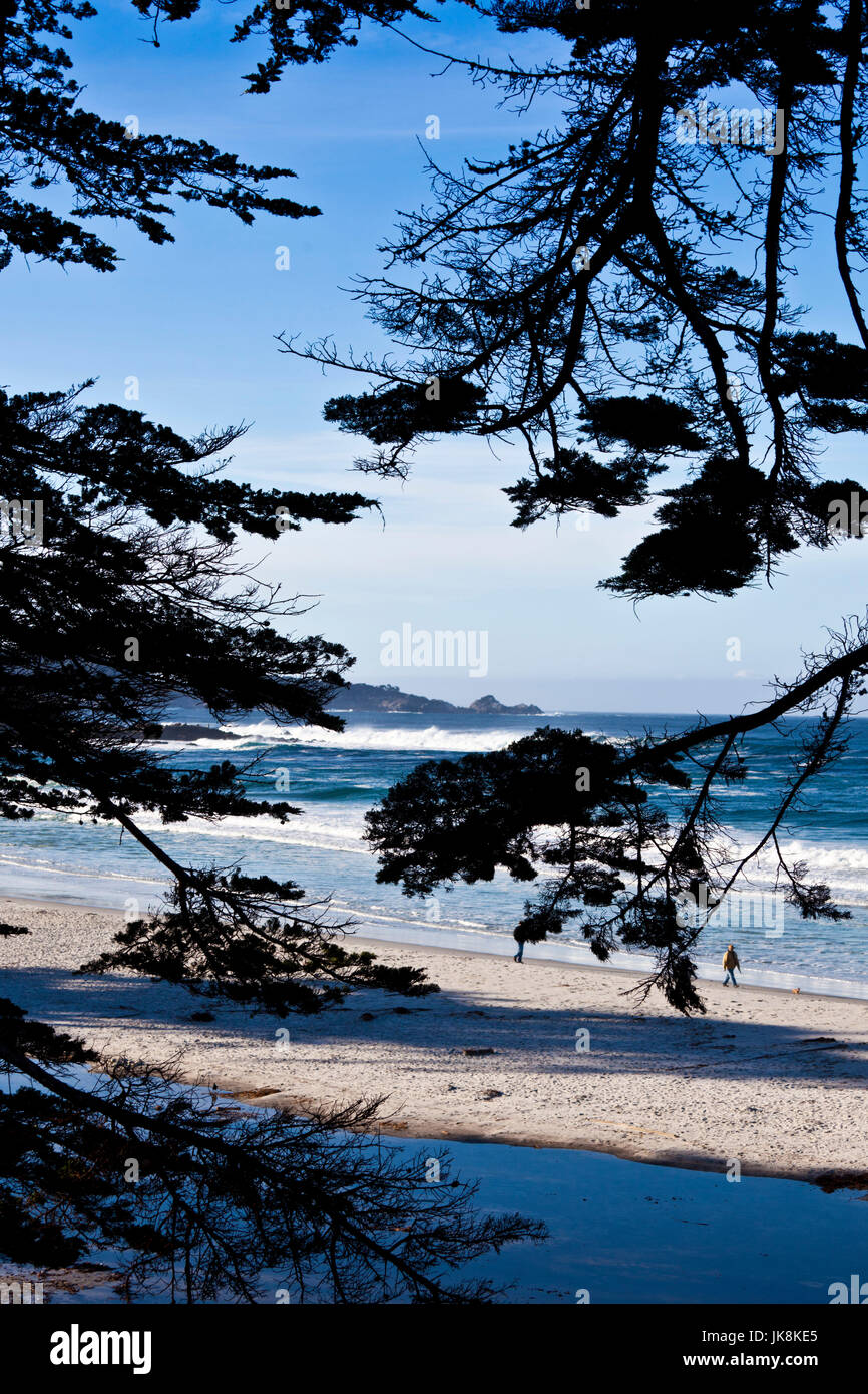 USA, California, Central Coast, Carmel-By-The-Sea, Carmel Beach Stock ...