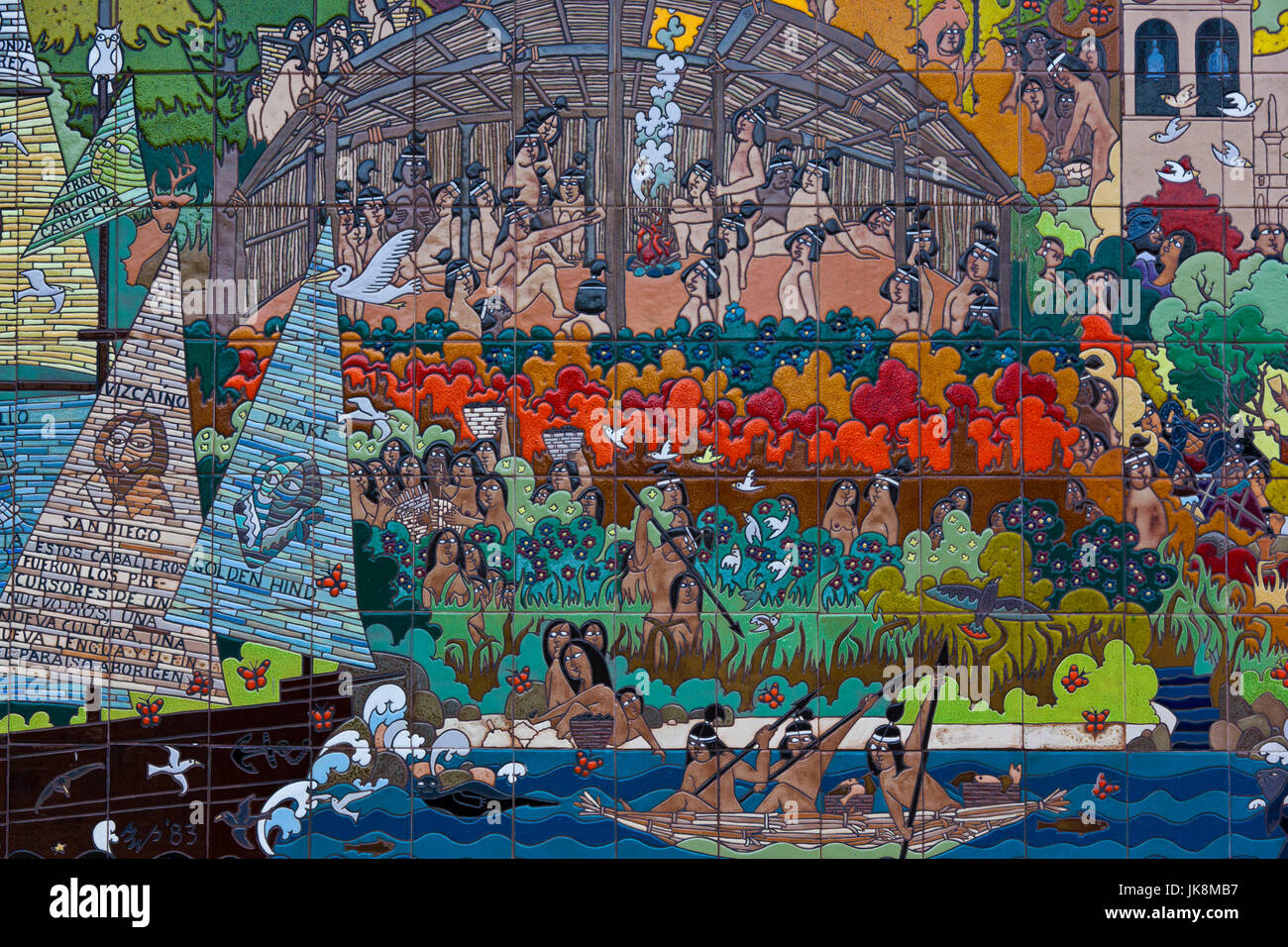 USA, California, Central Coast, Monterey, Monterey Mural Stock Photo ...
