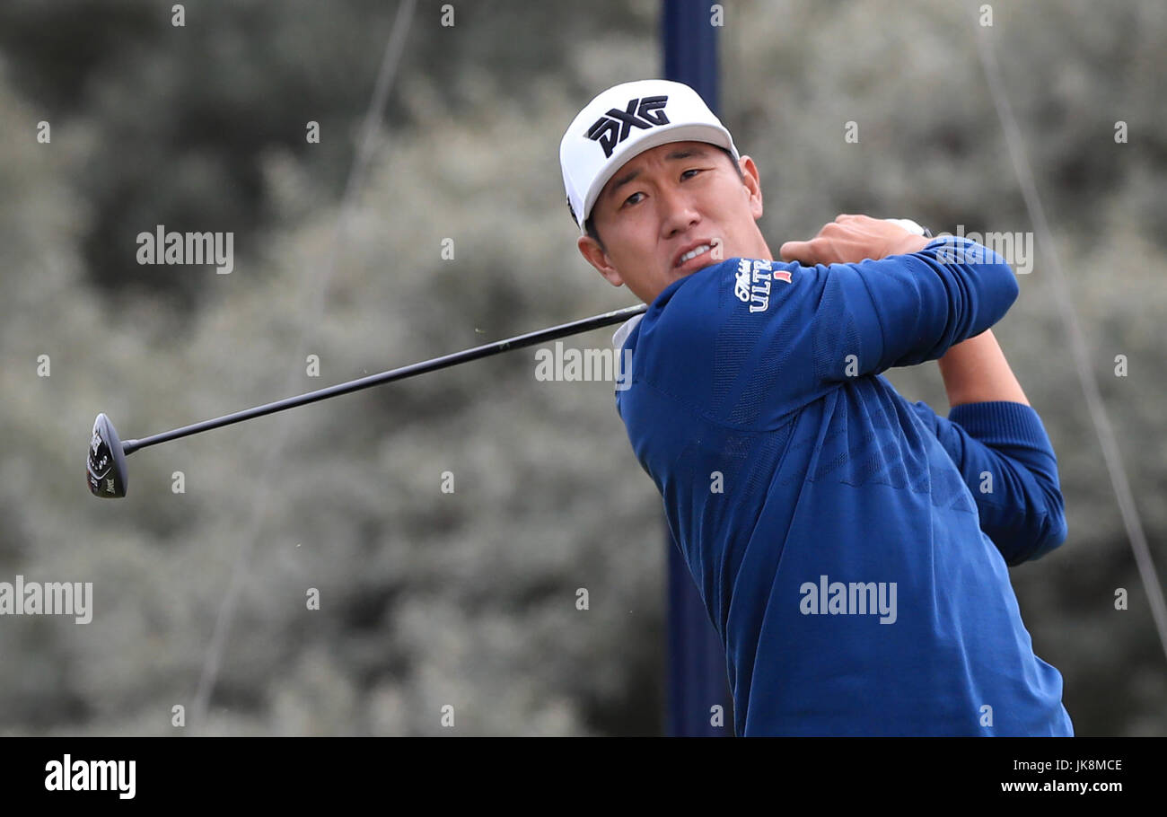 USA's James Hahn tees off the 2nd during day three of The Open ...
