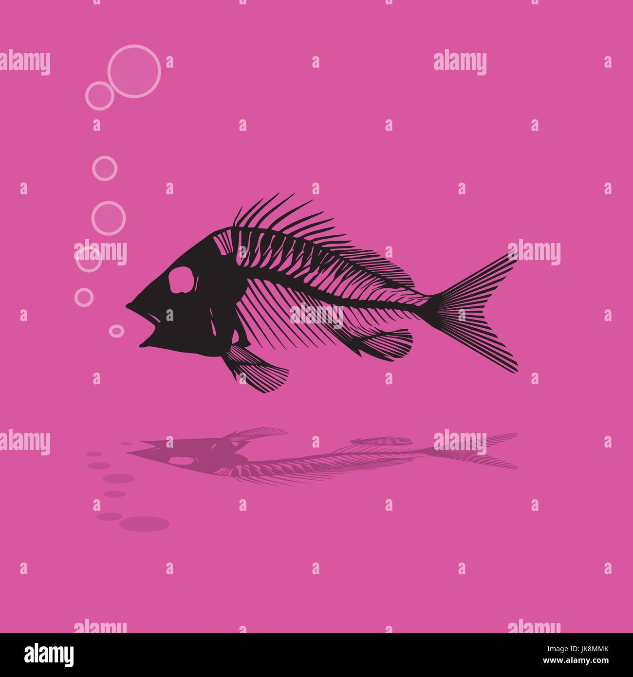 fishbone dead but swimming in pink background Stock Vector Image & Art ...