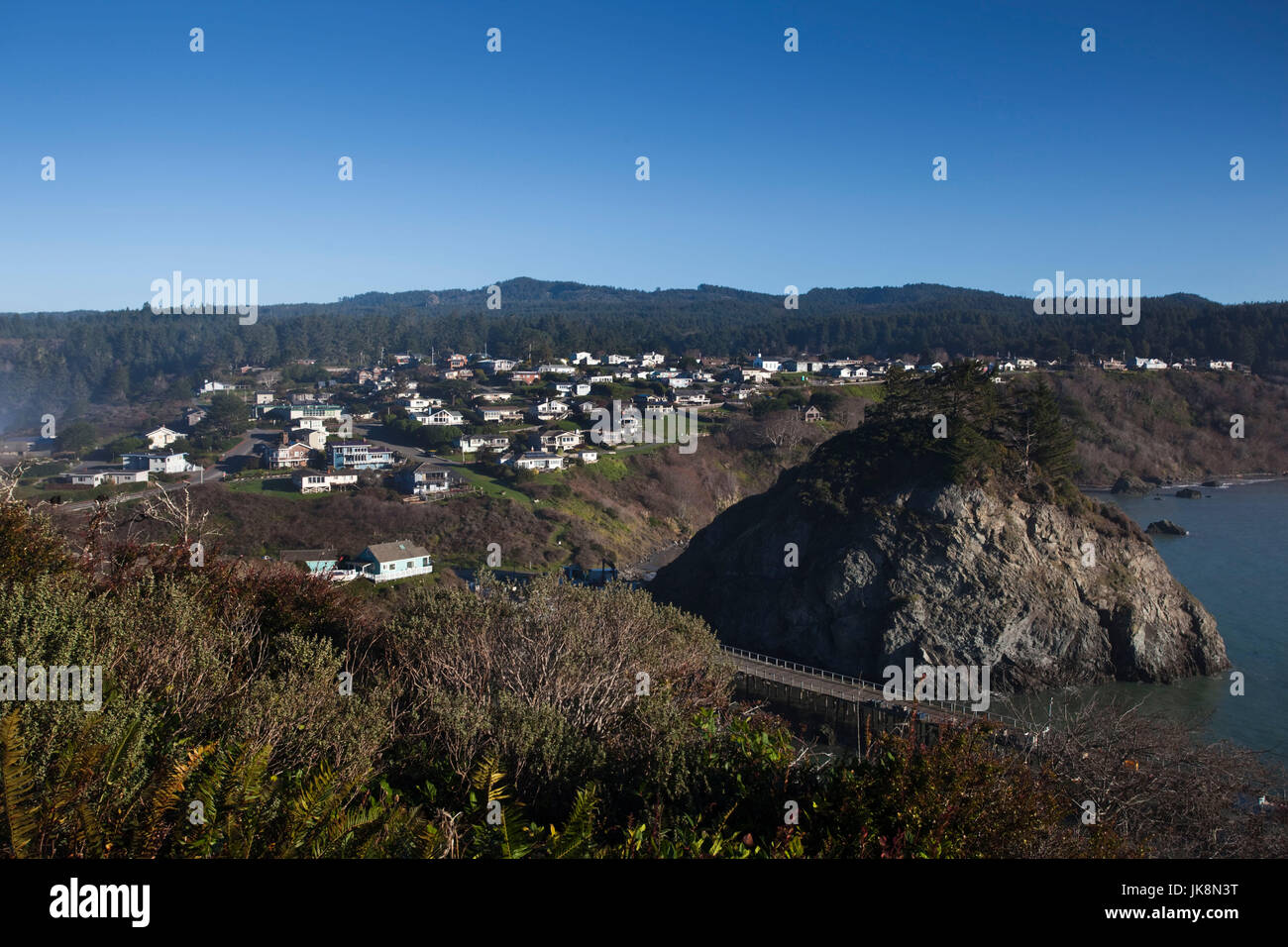 USA, California, Northern California, North Coast, Trinidad, town view ...