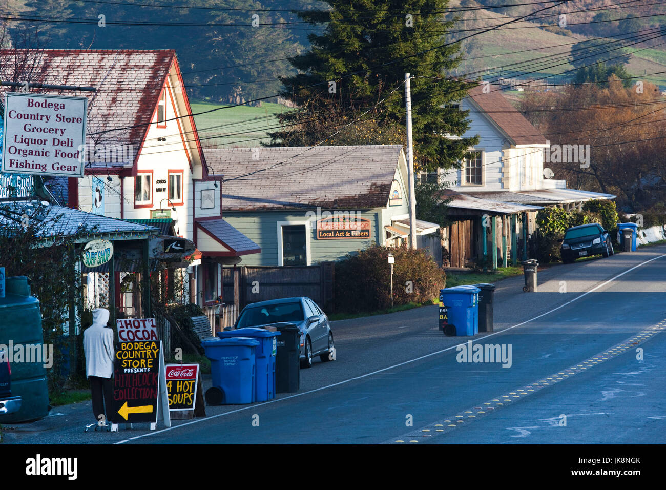 USA, California, Northern California, North Coast, Bodega, town view ...