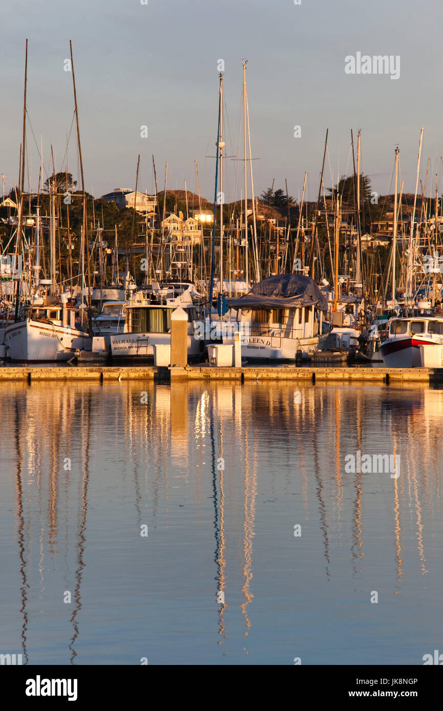 USA, California, Northern California, North Coast, Bodega Bay, boats ...