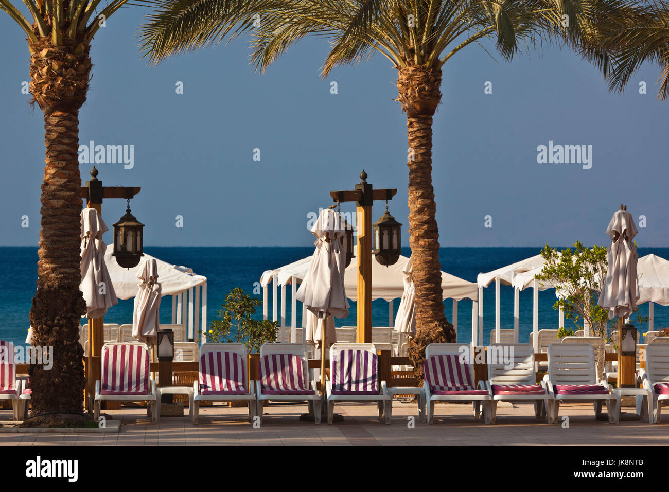 Jordan, Aqaba, Red Sea Beach, hotel swimming pool, detail Stock Photo ...