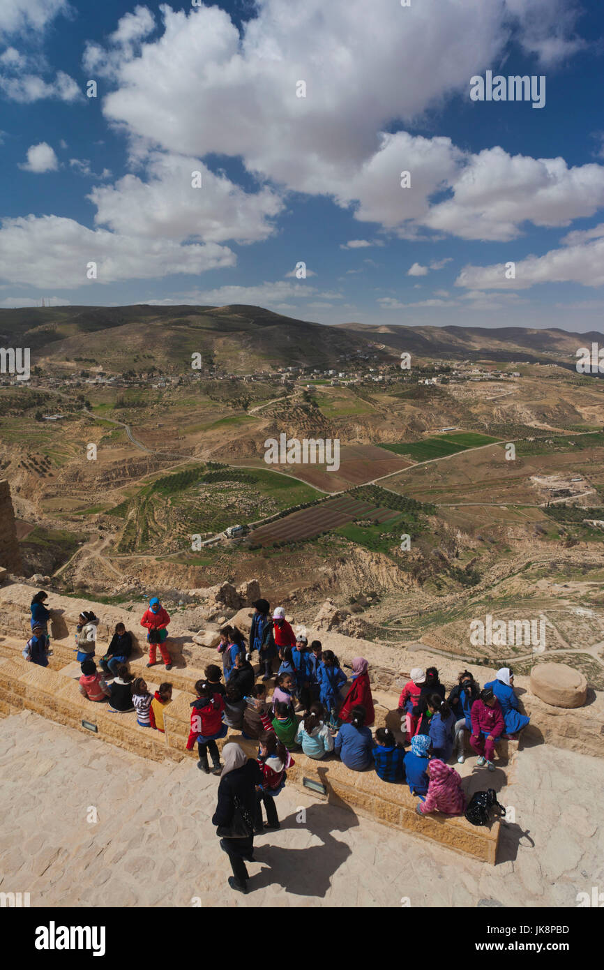 Jordan, Kings HIghway, Karak, view from the Karak Crusader Castle with ...