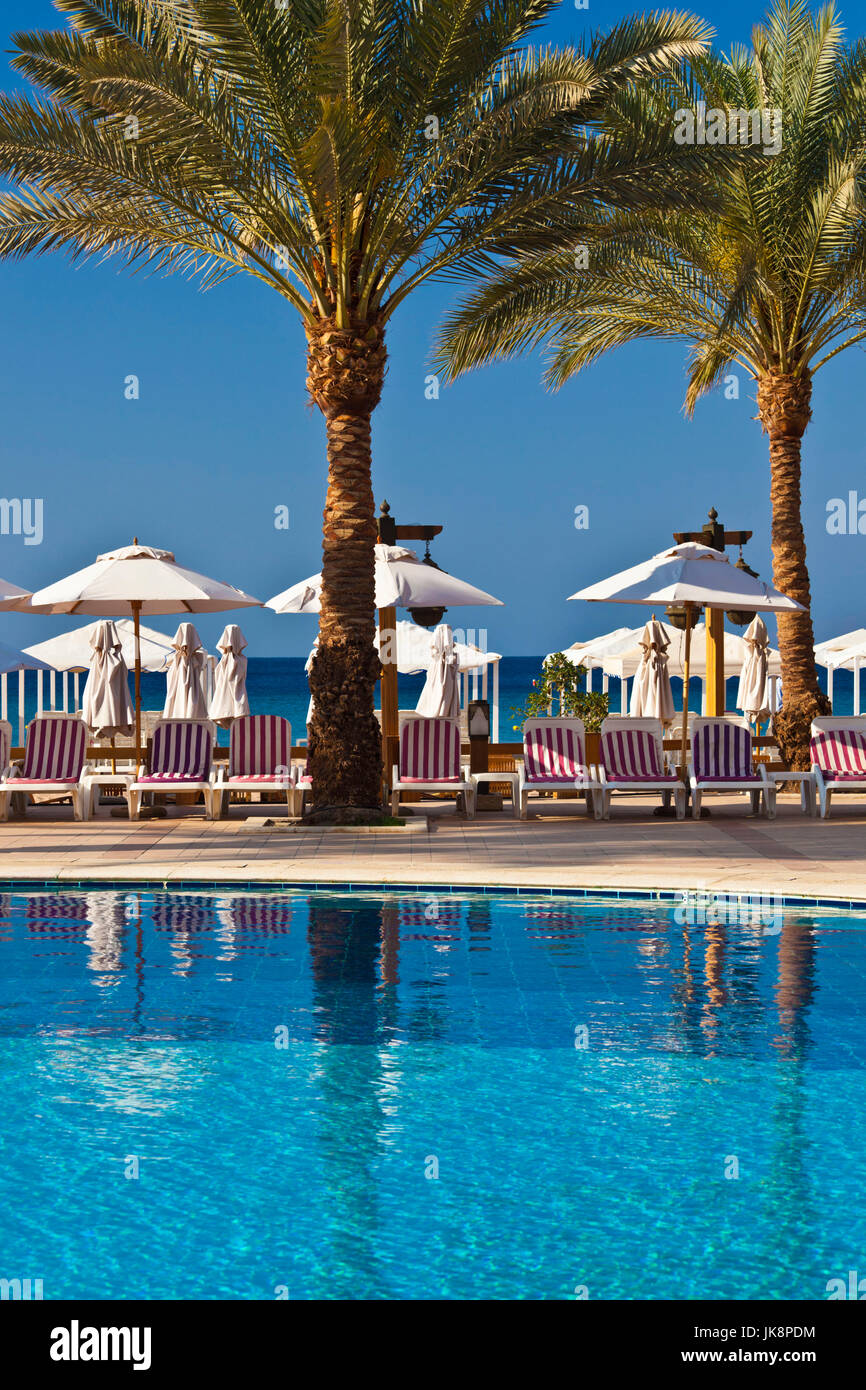 Jordan, Aqaba, Red Sea Beach, hotel swimming pool, detail Stock Photo ...