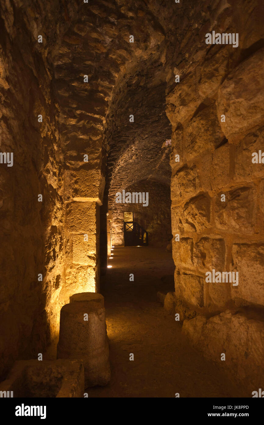 Jordan, Ajloun, Ajloun Castle, Qala-at Ar-Rabad, built 1188, interior ...