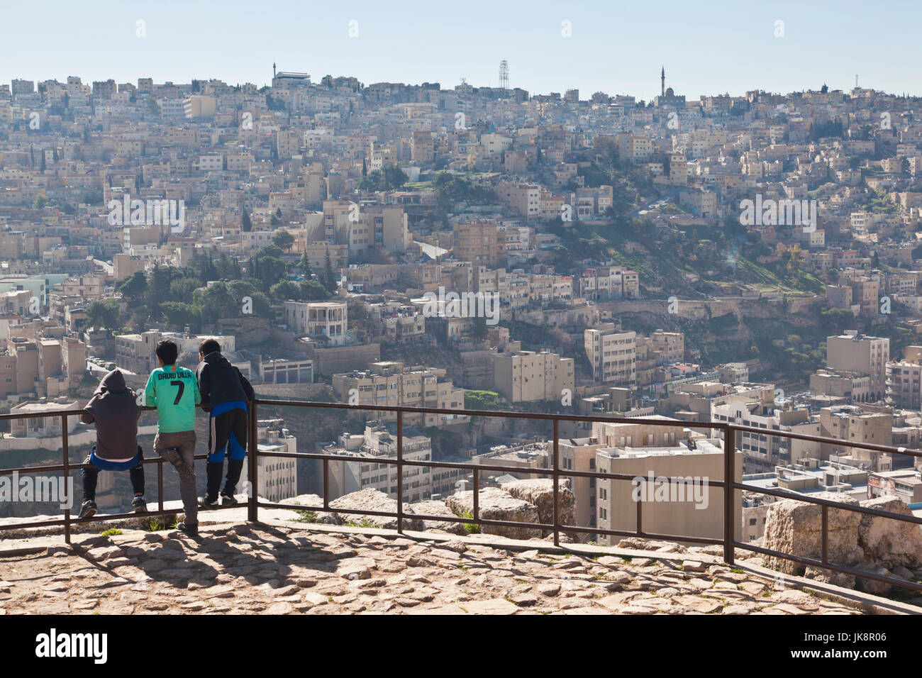 Elevated city view from the citadel with people hi-res stock ...