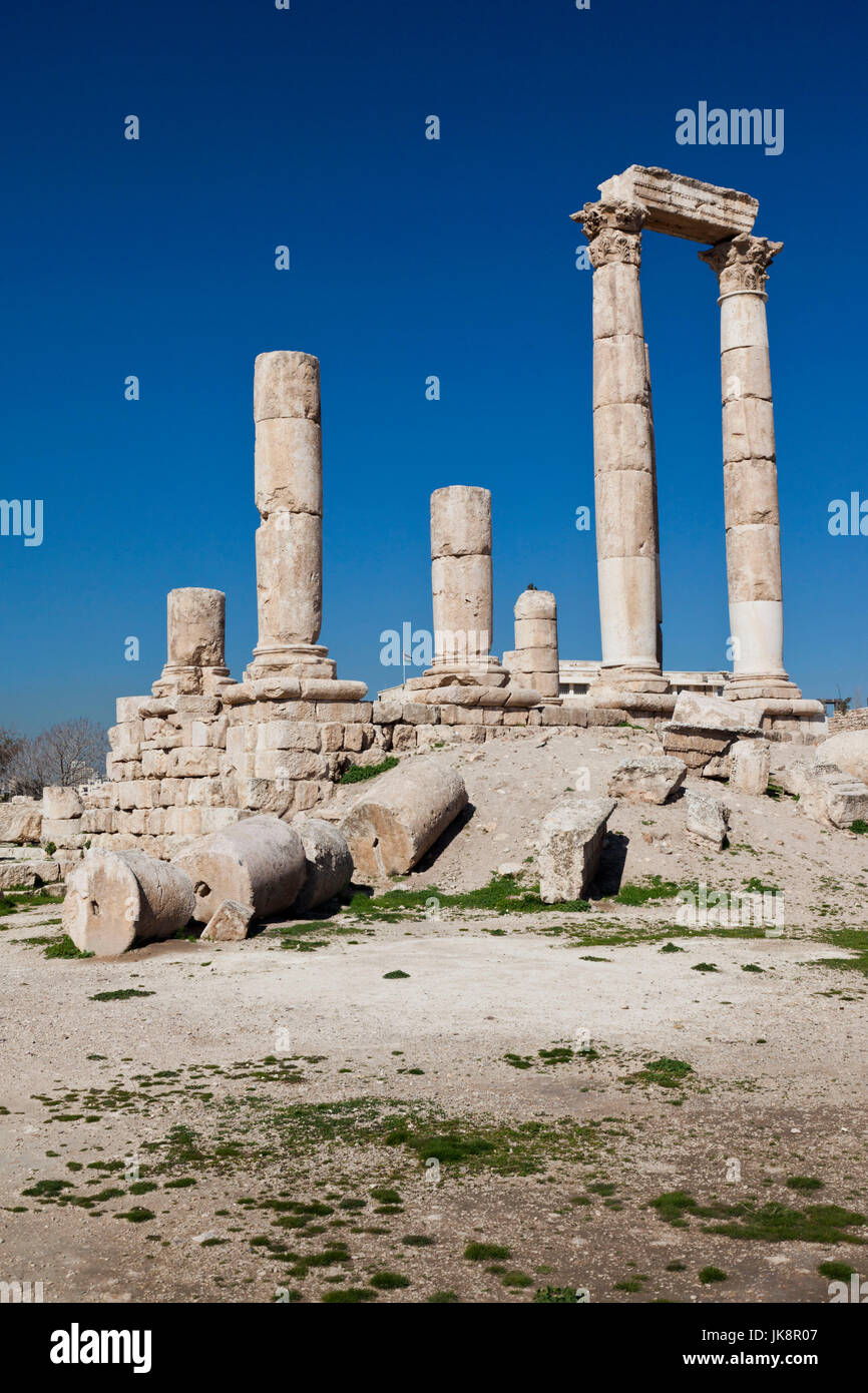 Jordan, Amman, The Citadel, Roman-era Temple of Hercules Stock Photo ...