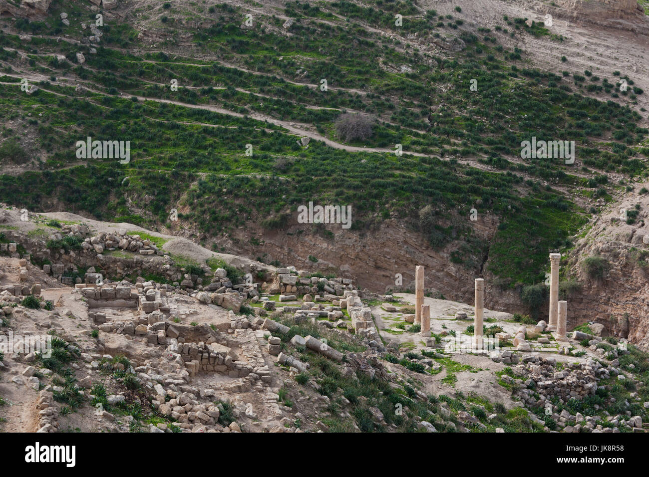 Jordan, Jordan River Valley, Pella-Taqabat Fahl, ruins of former Roman ...