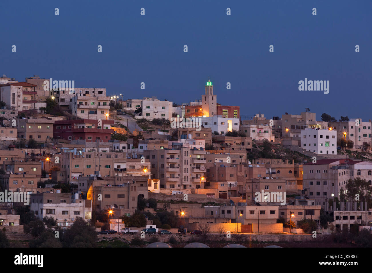 Jordan, Jerash, town view, dusk Stock Photo - Alamy