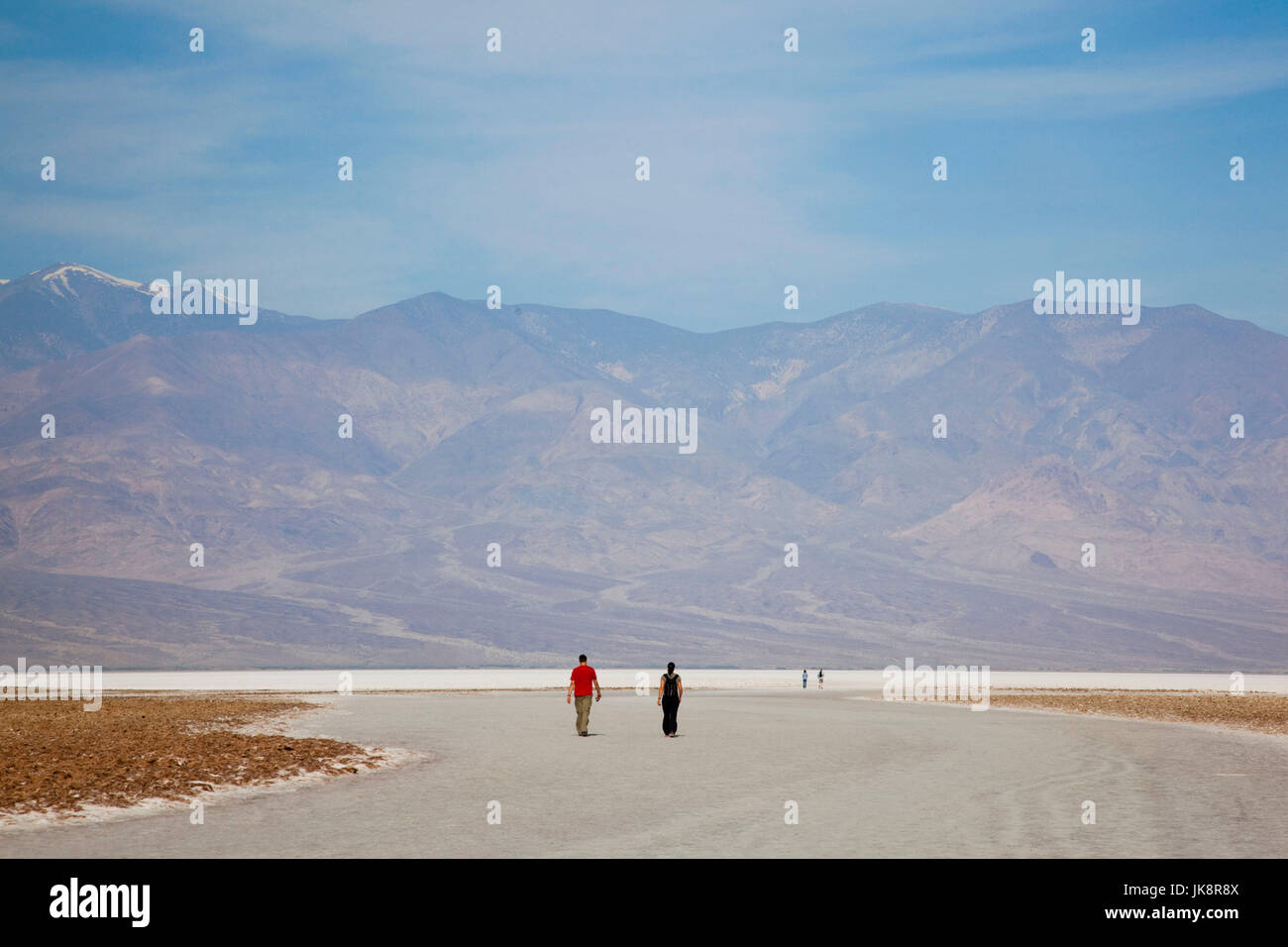 USA, California, Death Valley National Park, Badwater, elevation 282 ...