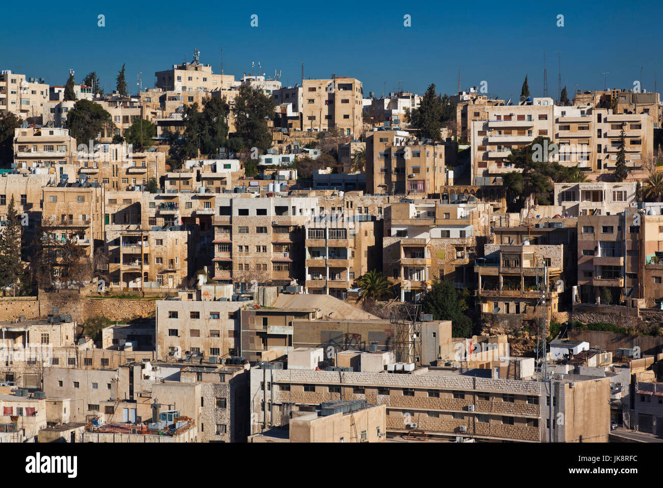 Jordan, Amman, elevated view of central Amman Stock Photo - Alamy