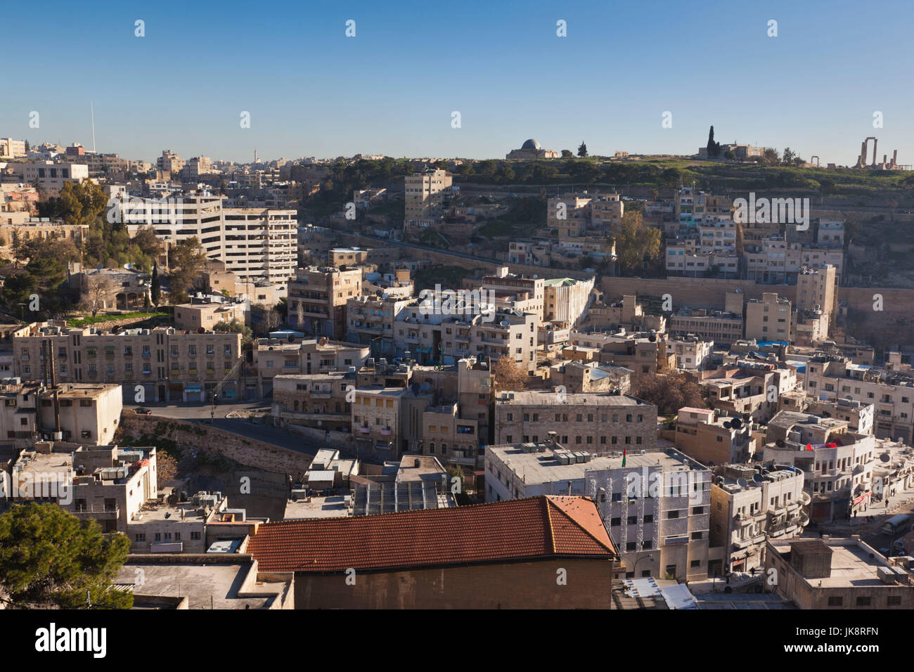 Jordan, Amman, elevated view of central Amman Stock Photo - Alamy