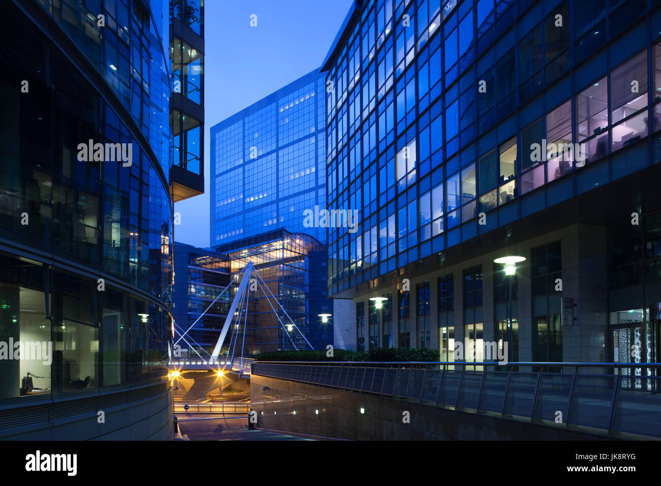 France, Paris, La Defense Area, modern office buildings, dawn Stock ...