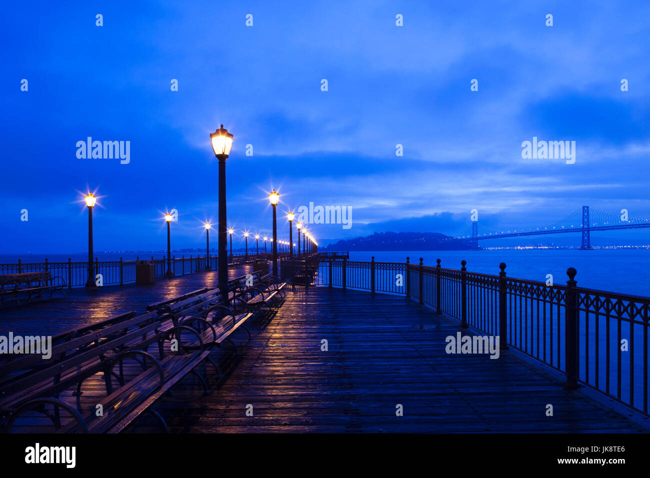 USA, California, San Francisco, Embarcadero, harbor view with Bay ...