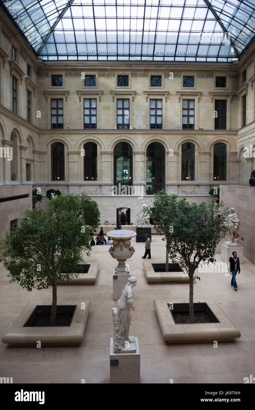 France, Paris, Musee du Louvre museum, sculpture atrium, NR Stock Photo ...