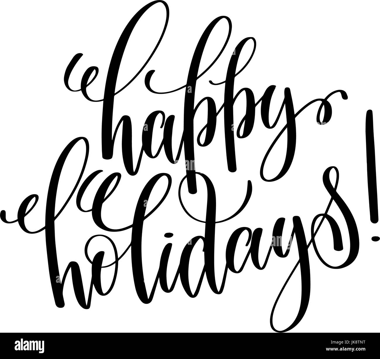 happy holidays hand lettering inscription to winter holiday Stock ...