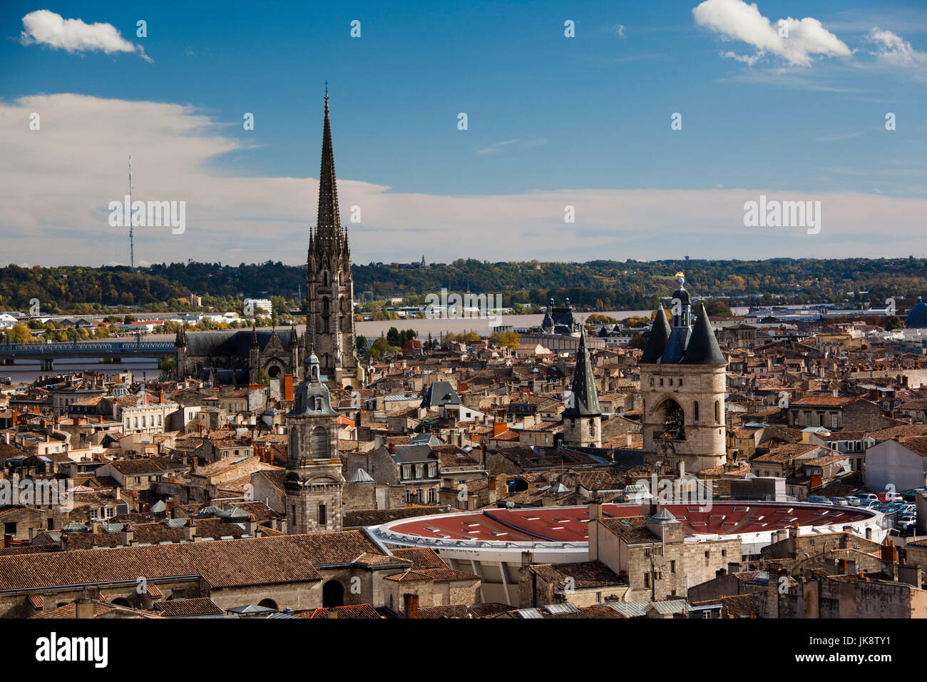 City overview with eglise st michel church from tour pey berland tower ...