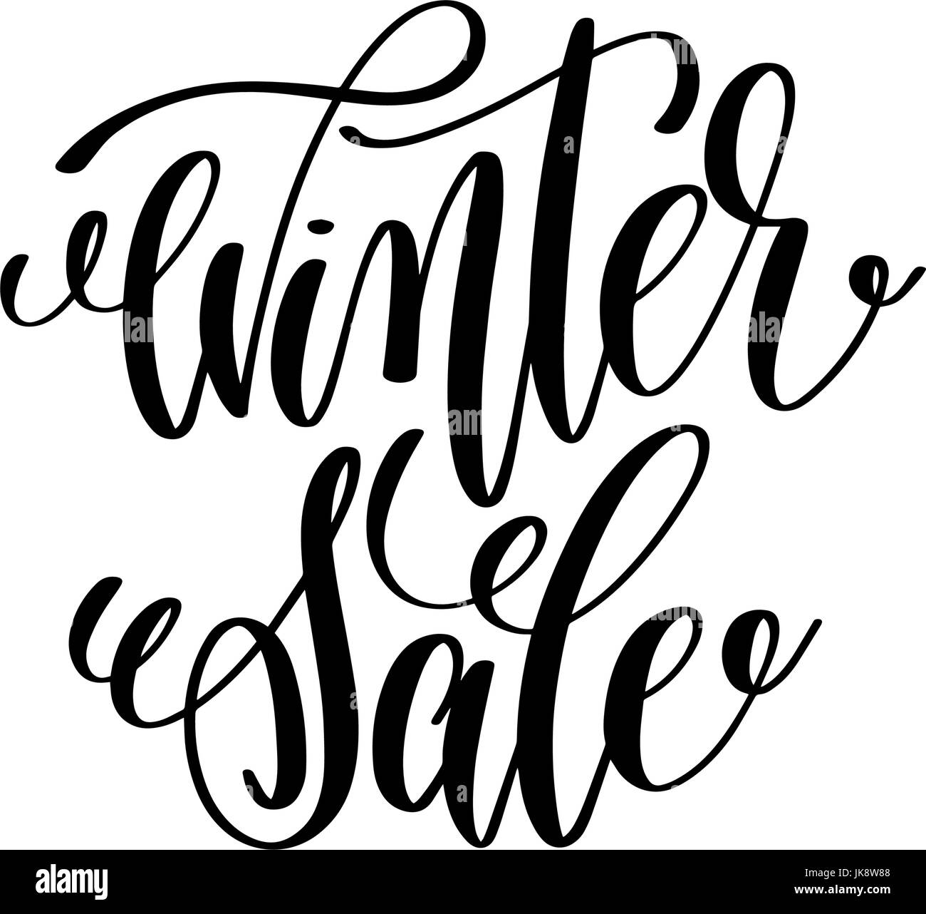 winter sale hand lettering inscription to winter holiday Stock Vector ...