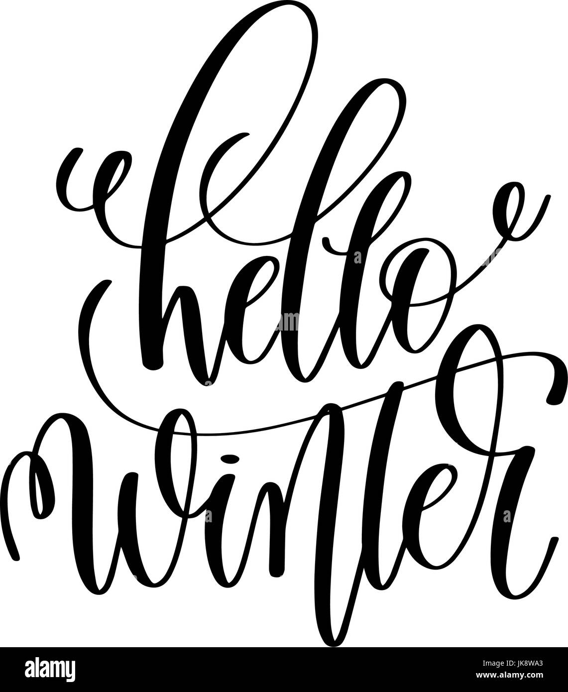 Card text hello winter Black and White Stock Photos & Images - Alamy