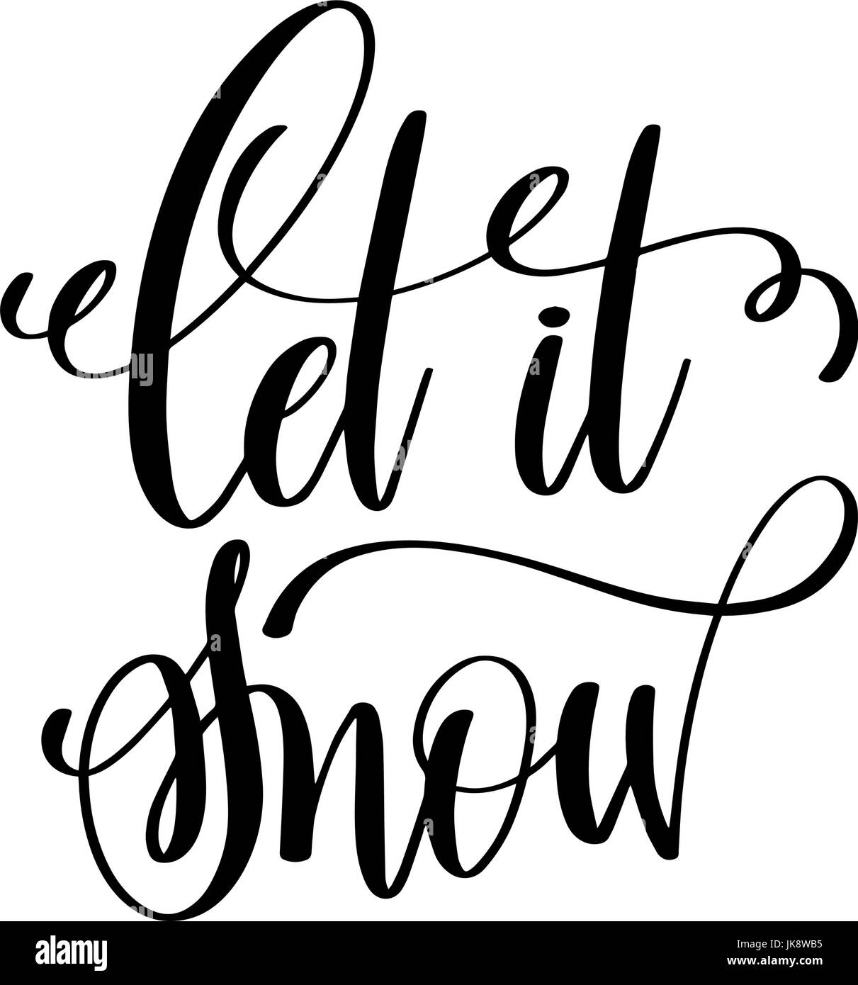 let it snow hand lettering inscription to winter holiday Stock Vector ...