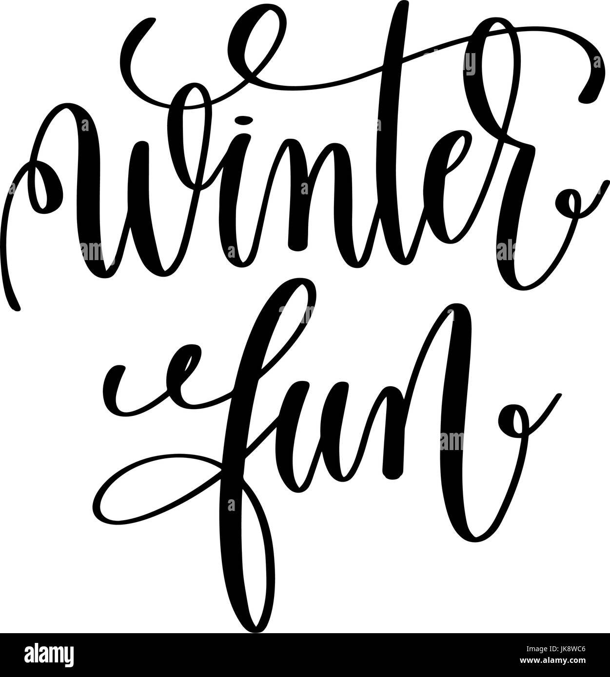 winter fun hand lettering inscription to winter holiday Stock Vector ...