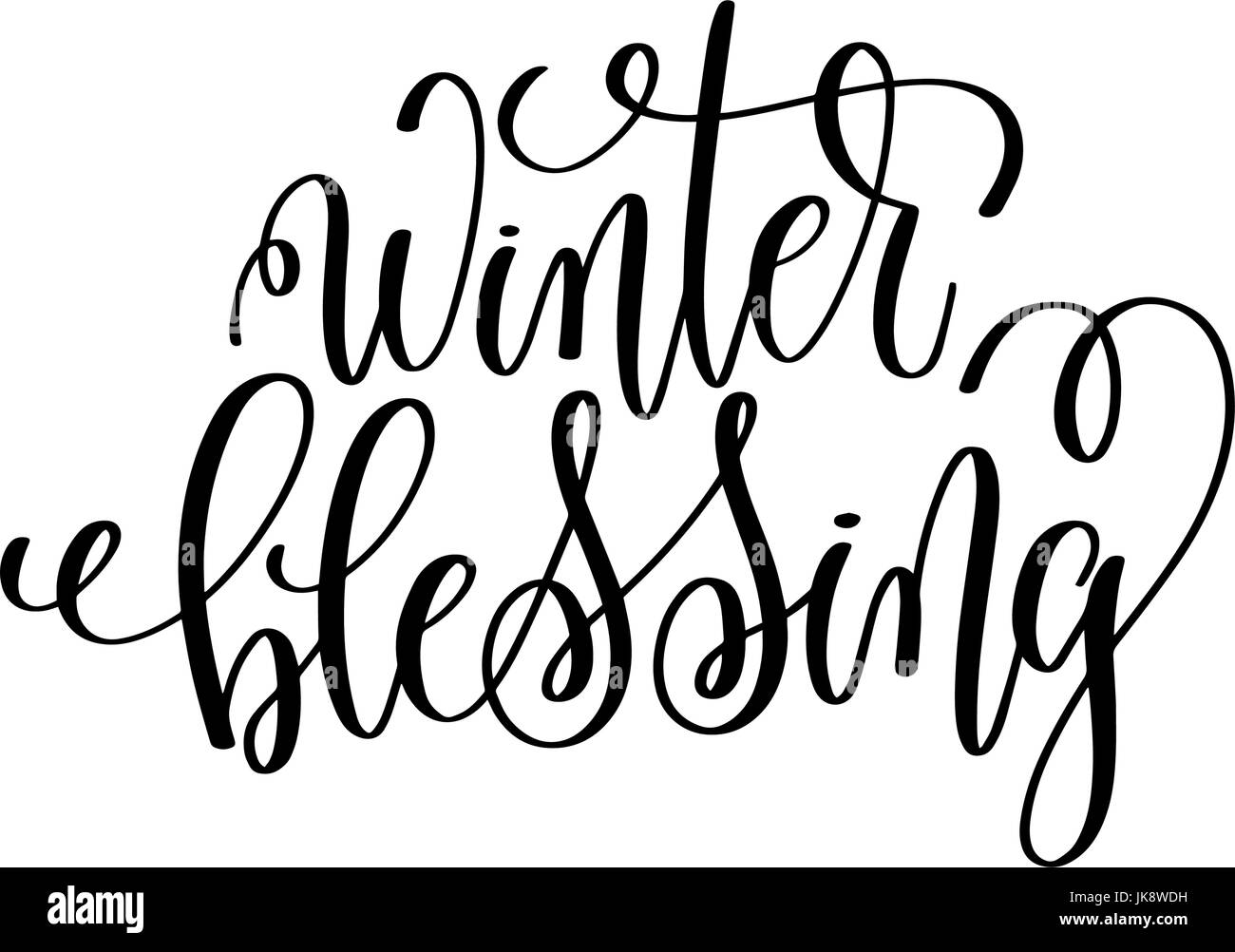 winter blessing hand lettering inscription to winter holiday gre Stock ...