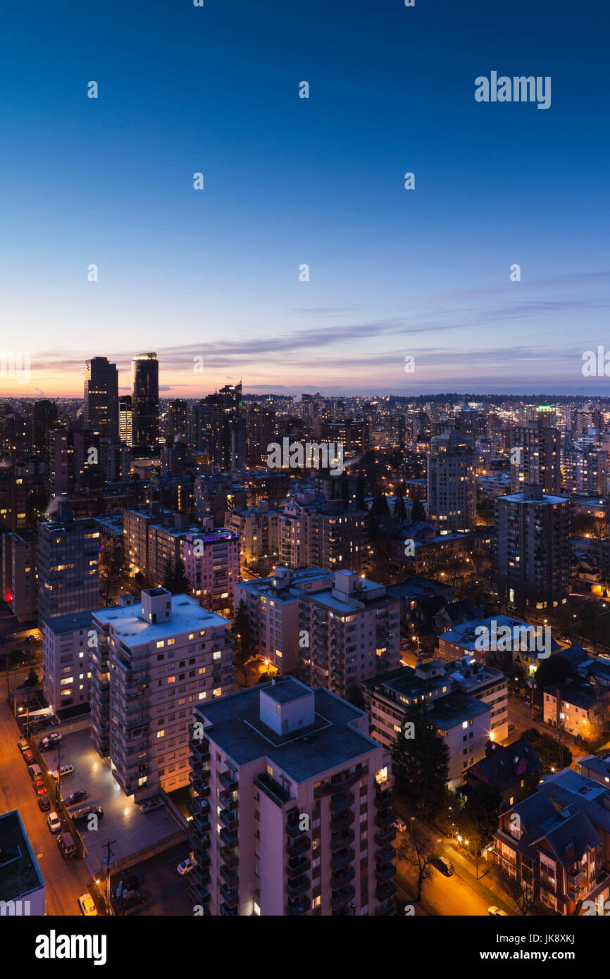 Elevated view west end buildings along robson street hi-res stock ...