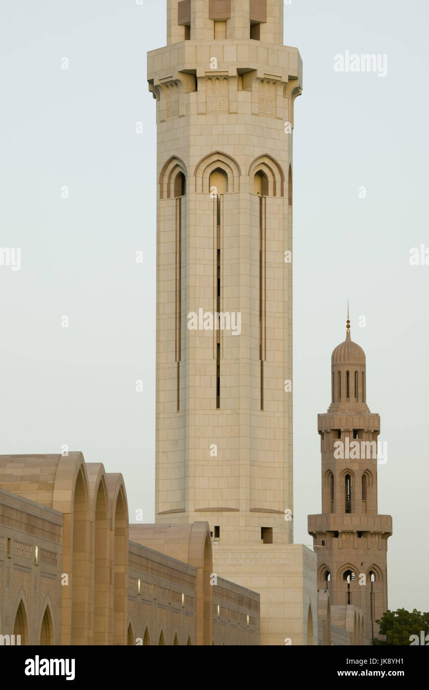 Oman, Maskat, Moschee Ghala & Al-Ghubrah, Minarett, Detail Stock Photo ...