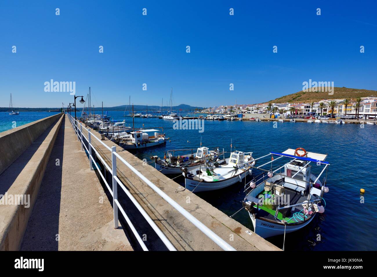 Fornells fishing village menorca minorca Spain Stock Photo - Alamy