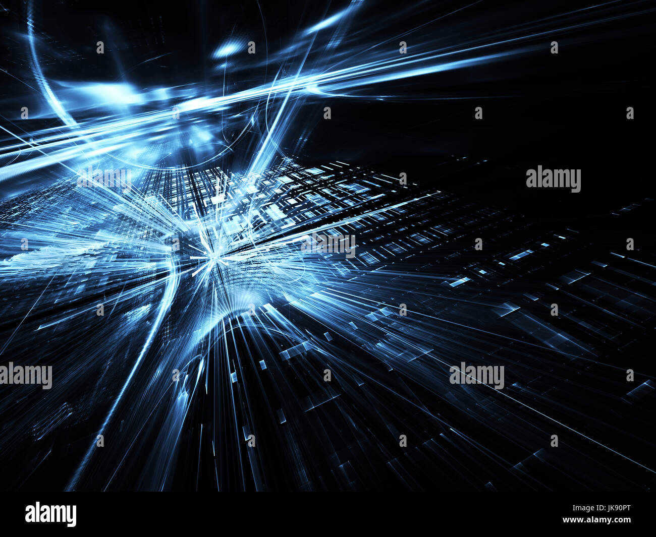 Computer generated abstract technology image. Three-dimensional fractal ...