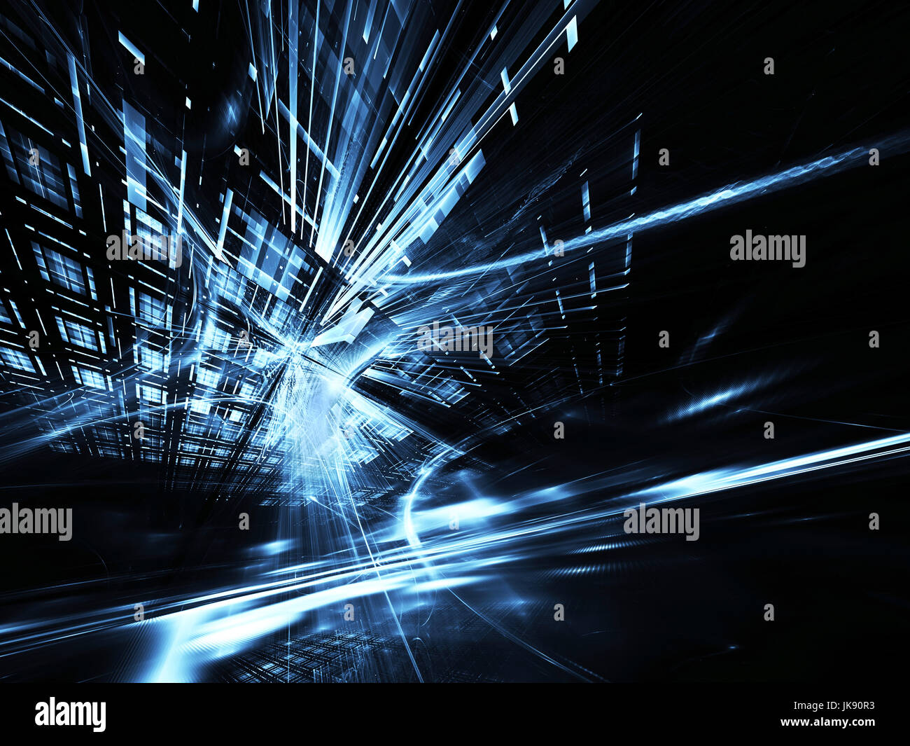 Computer generated abstract technology image. Three-dimensional fractal ...