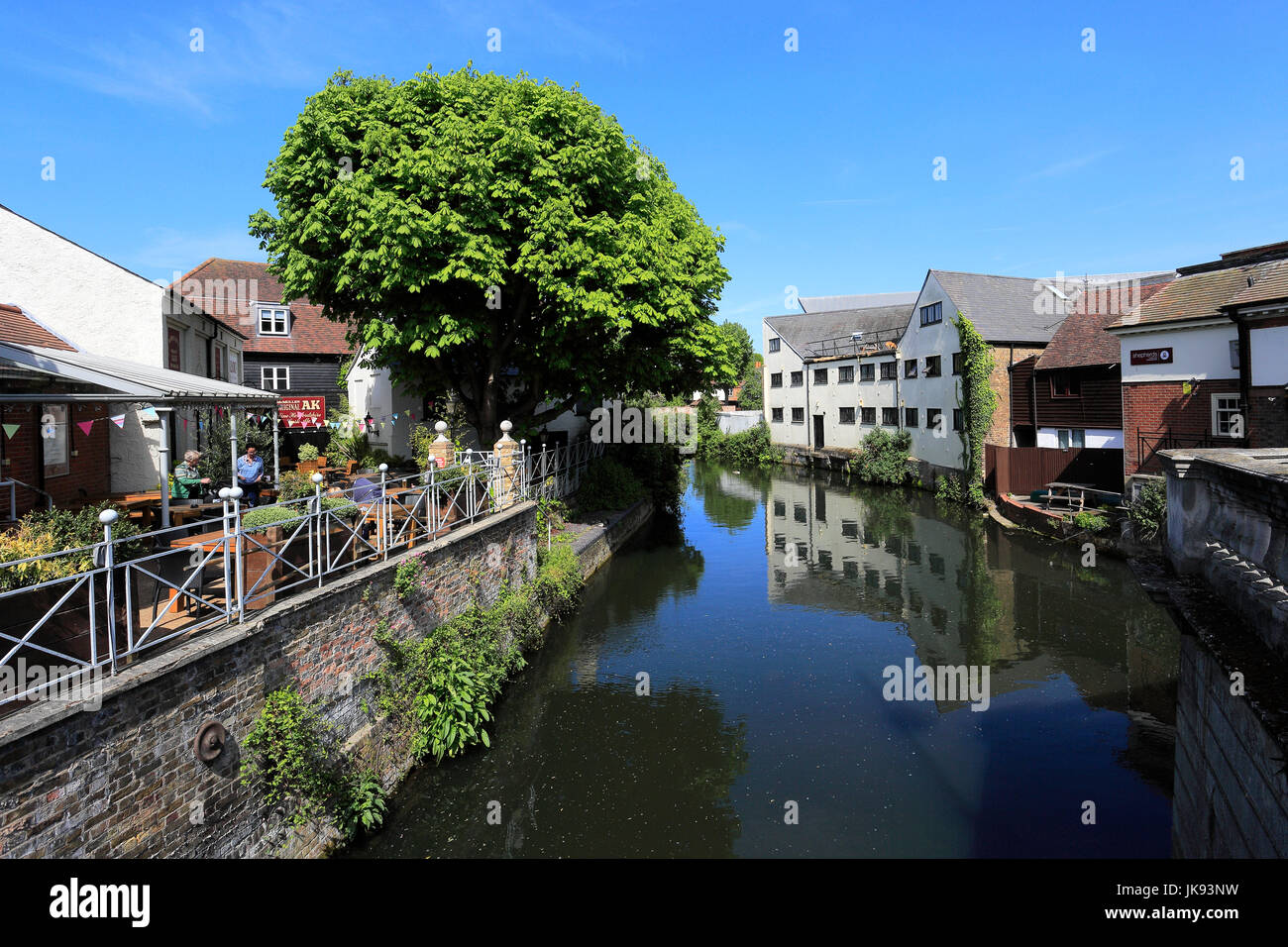 the river Lea, Hertford town, Hertfordshire County, England, UK Stock ...