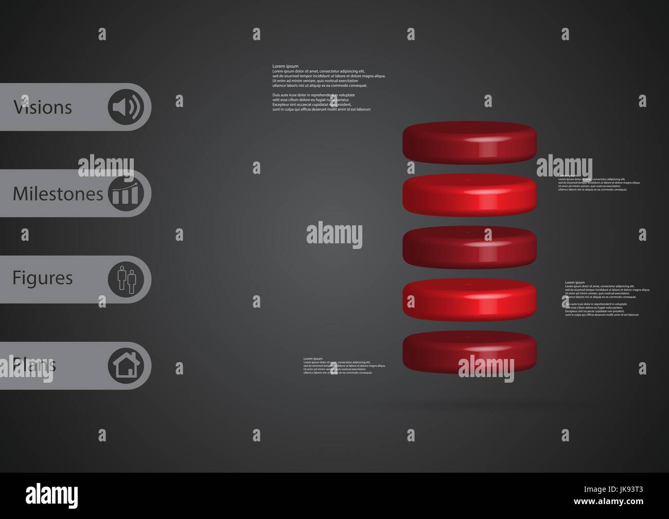 3D illustration infographic template with motif of cylinder ...