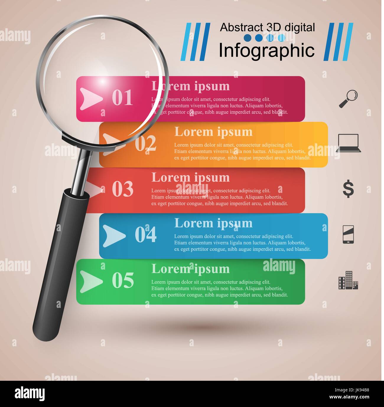 Business Data Infographics Magnifying Glass High Resolution Stock ...