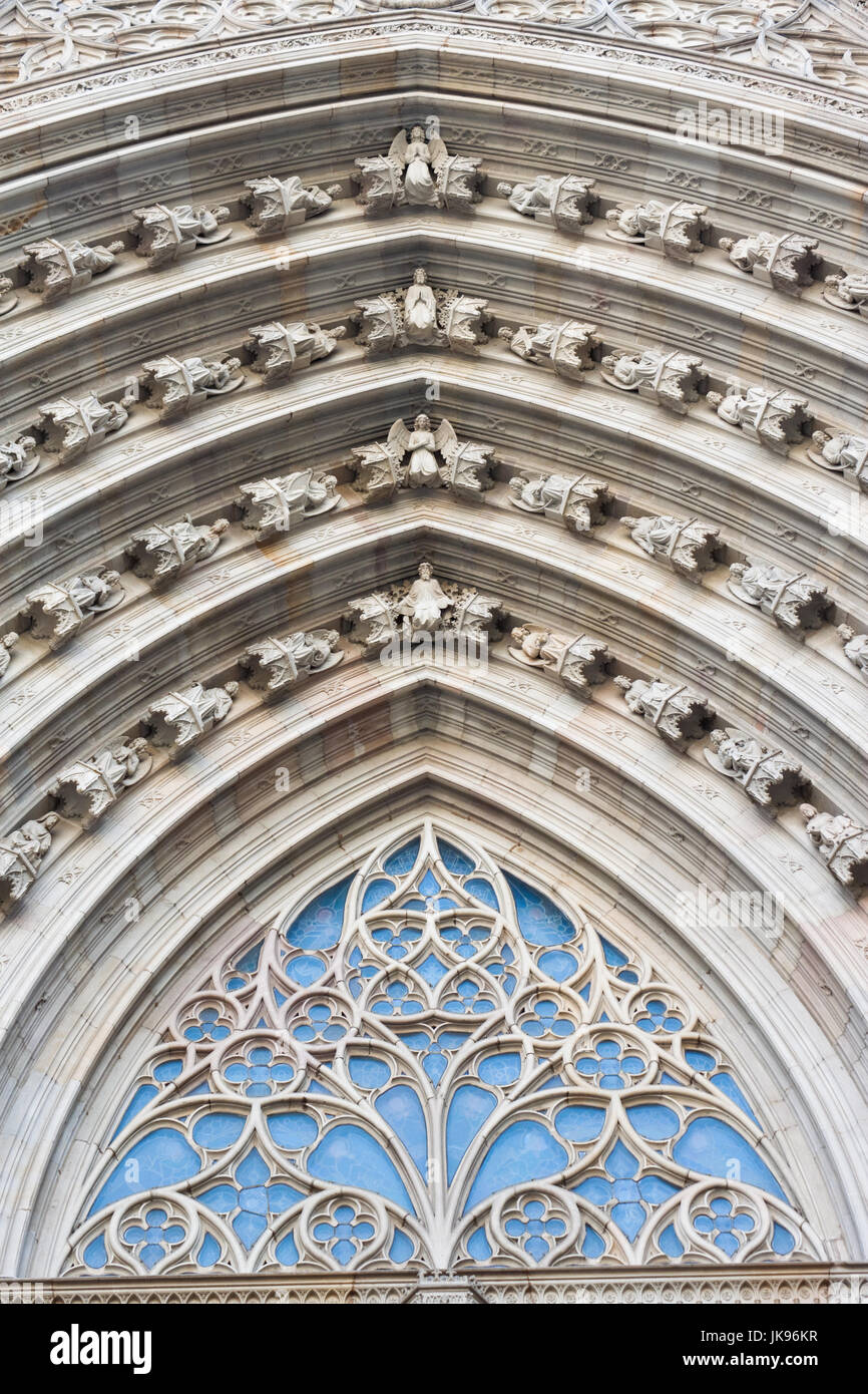 Arch of the portal in The Cathedral of the Holy Cross and Saint Eulalia ...