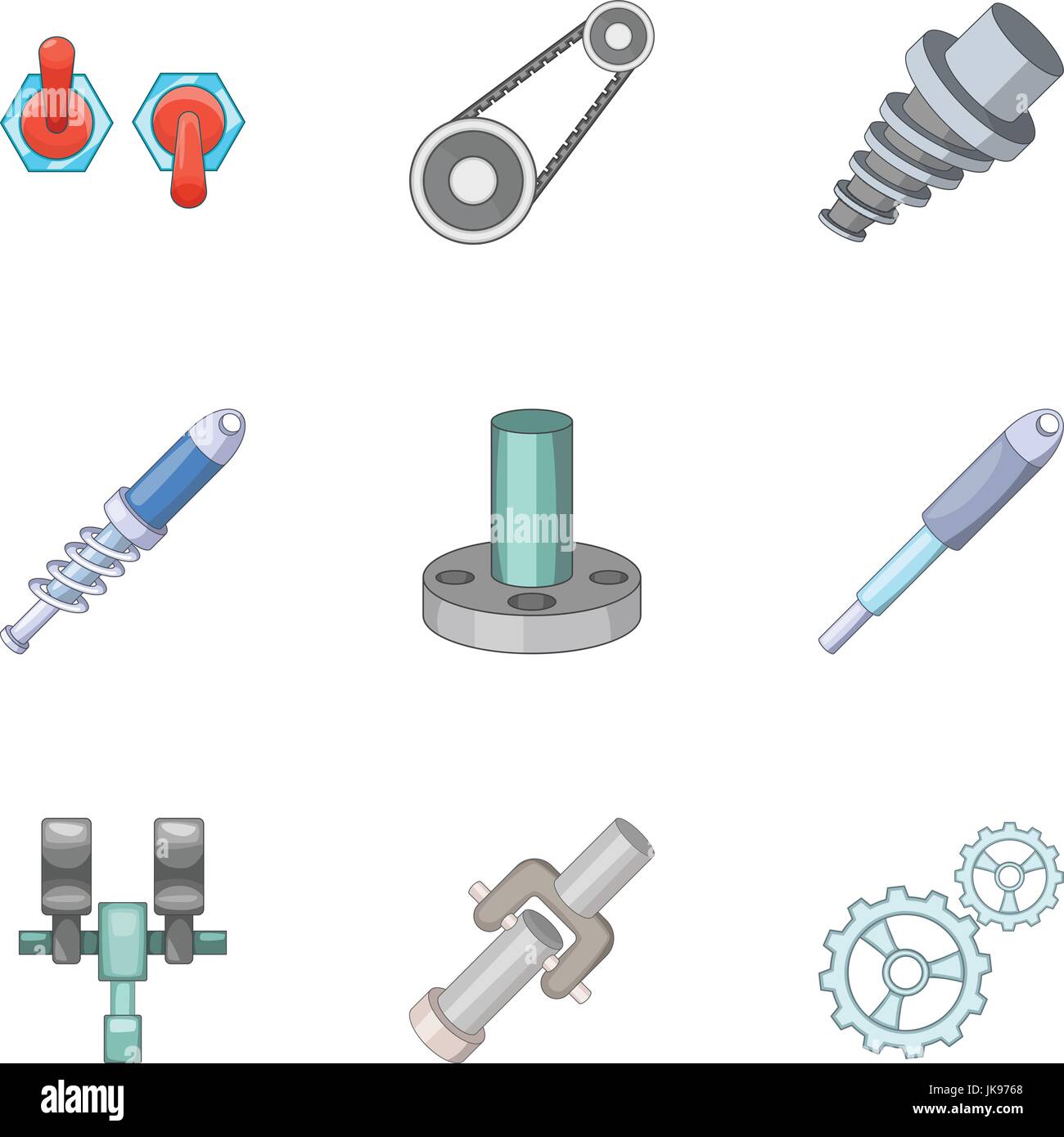 Mechanical and electrical parts icons set Stock Vector Image & Art - Alamy
