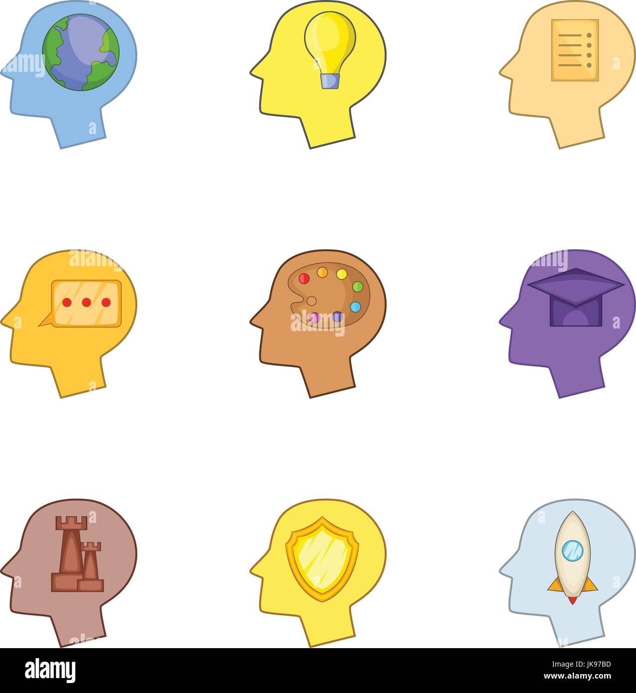 Profile of the head set icons Stock Vector Image & Art - Alamy