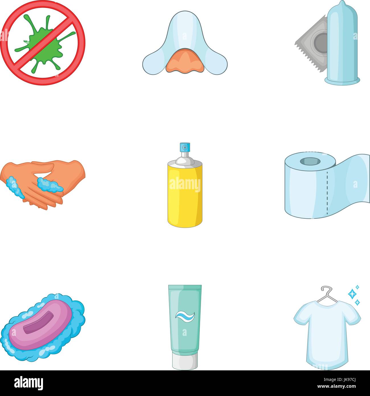 Personal hygiene icons set, cartoon style Stock Vector Image & Art - Alamy