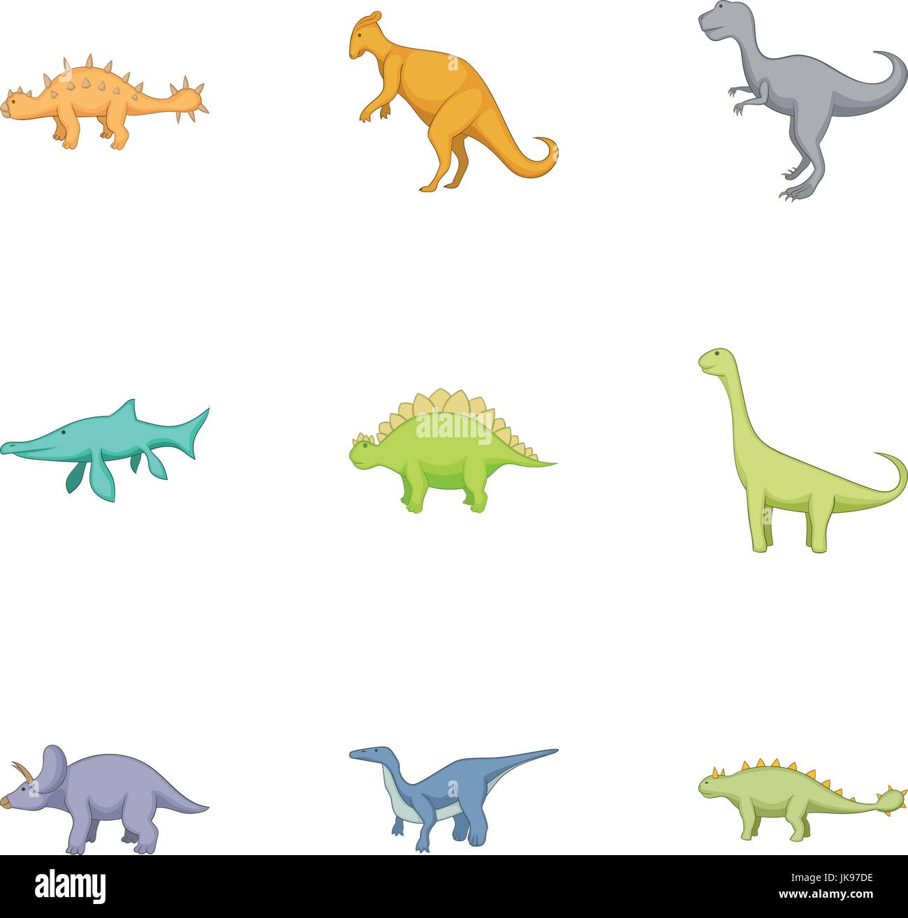 Different kinds of dinosaurs icons set Stock Vector Image & Art - Alamy
