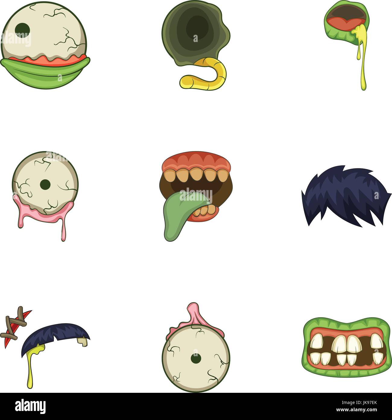 Zombie body part icons set, cartoon style Stock Vector Image & Art - Alamy