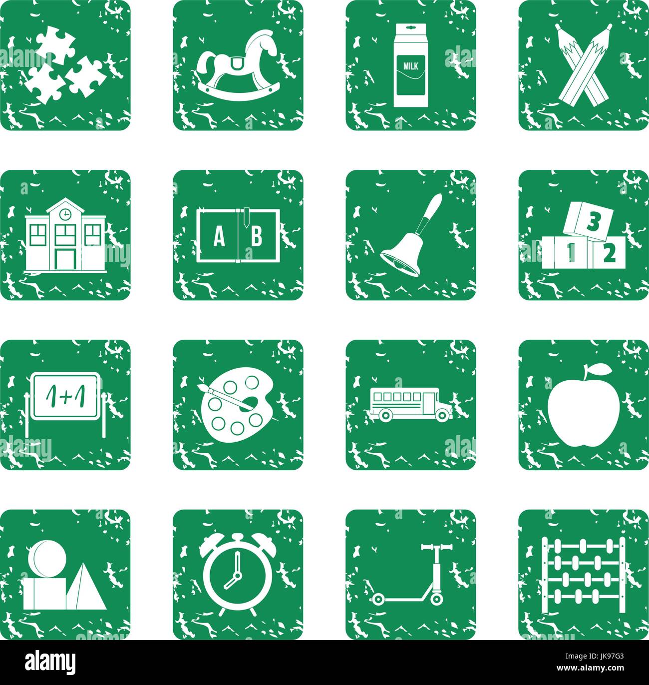 Kindergarten symbol icons set grunge Stock Vector Image & Art - Alamy