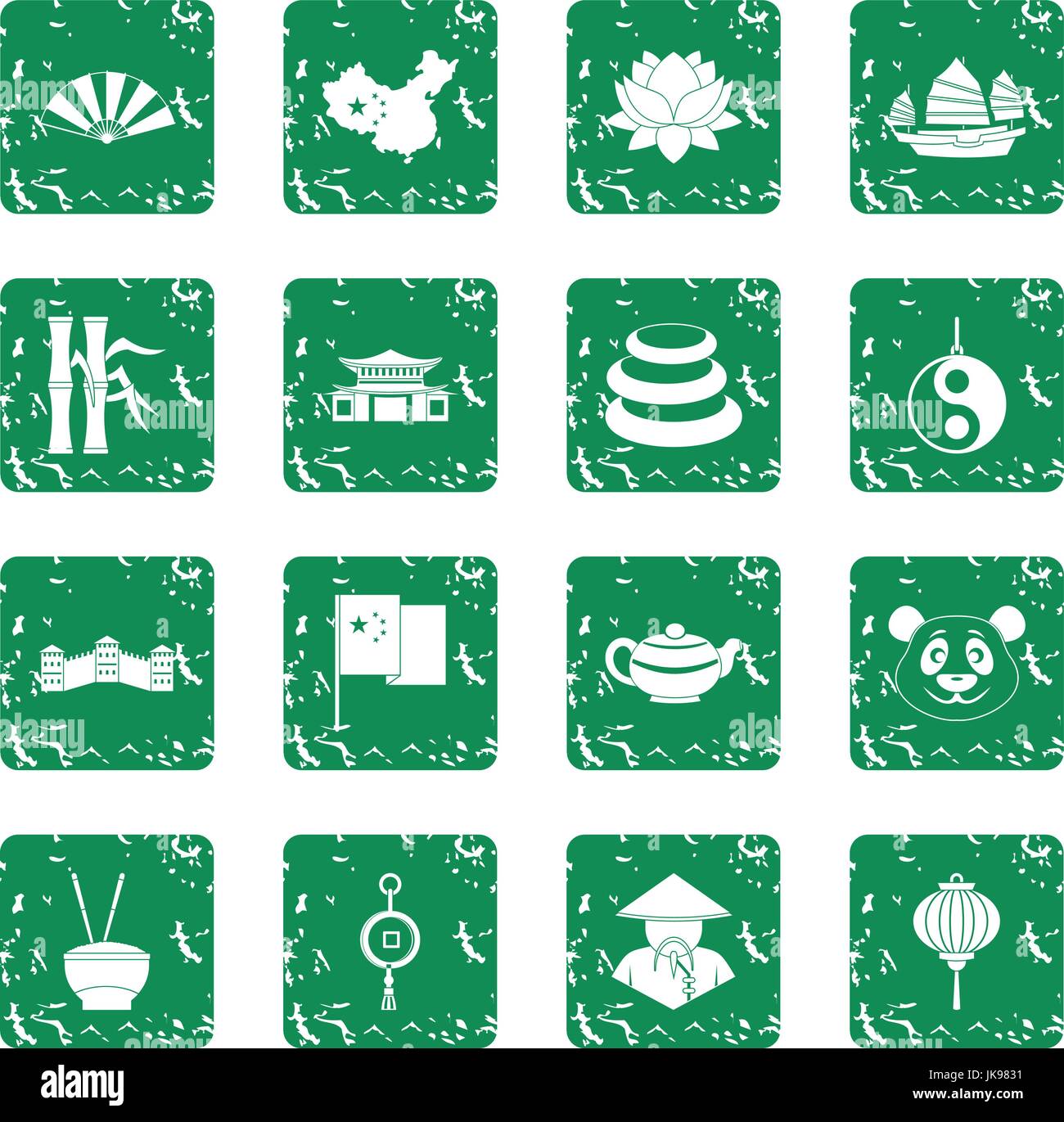 China travel symbols icons set grunge Stock Vector Image & Art - Alamy
